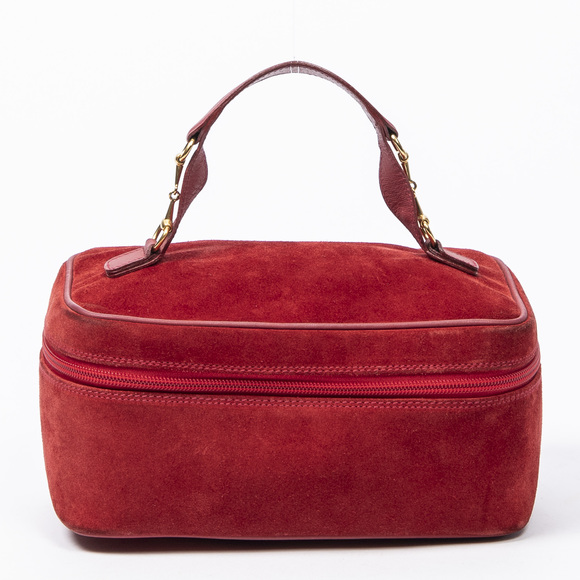 Gucci | Bags | Gucci Vanity Case In Red Suede Leather | Poshmark